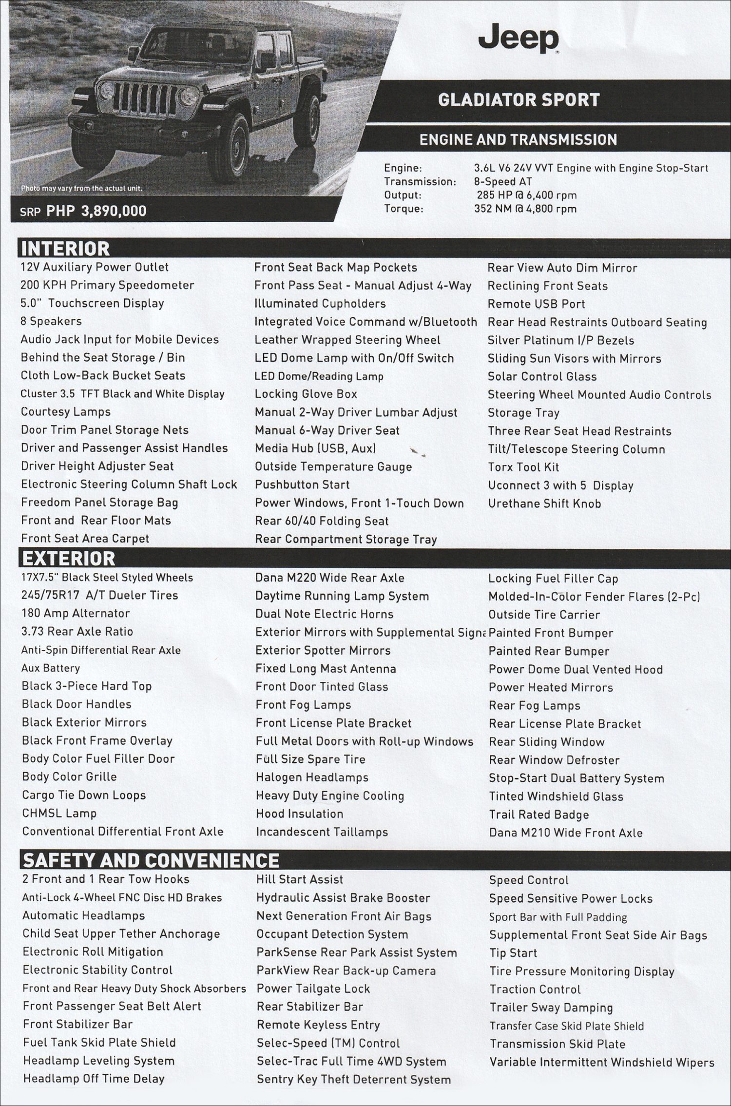 Jeep Gladiator: Variants, specs, prices and photos | VISOR