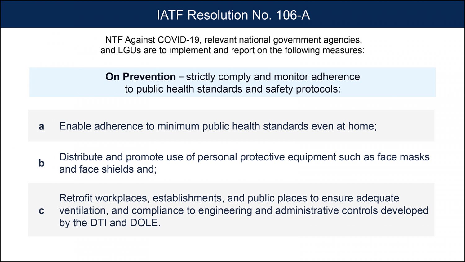 Here are the guidelines for the new ECQ