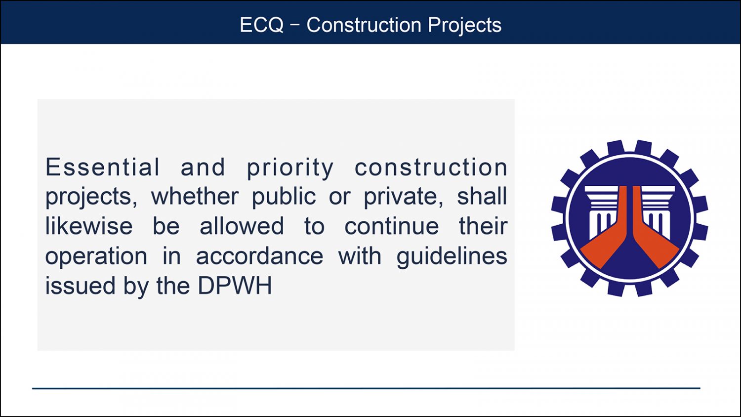 Here are the guidelines for the new ECQ