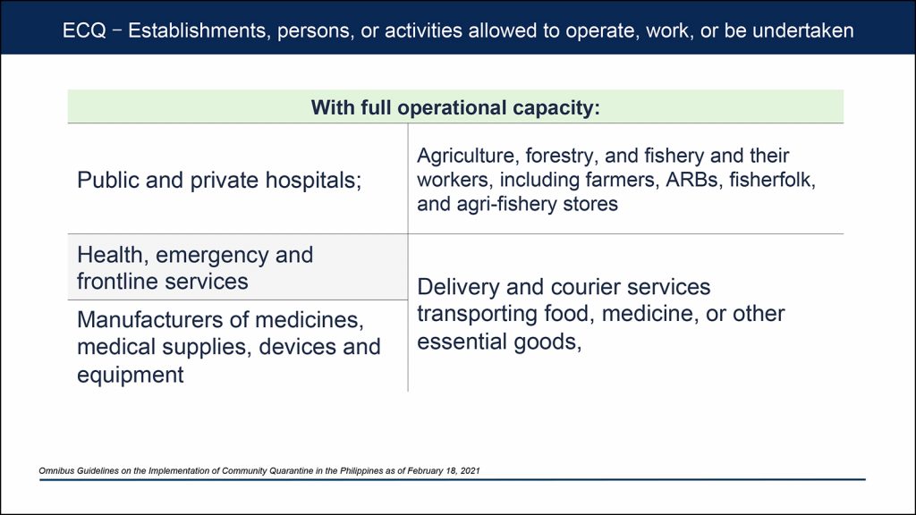 Here are the guidelines for the new ECQ | VISOR