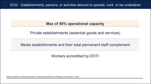 Here are the guidelines for the new ECQ