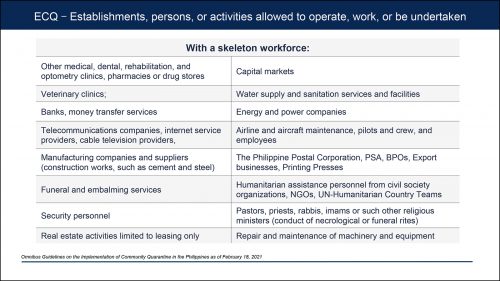 Here are the guidelines for the new ECQ | VISOR