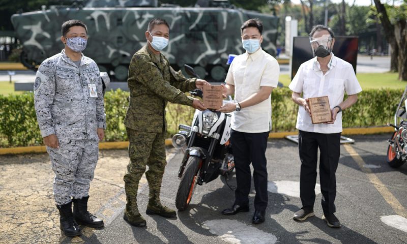 Delbros Group donates 12 KTM Dukes to PNP and AFP | VISOR