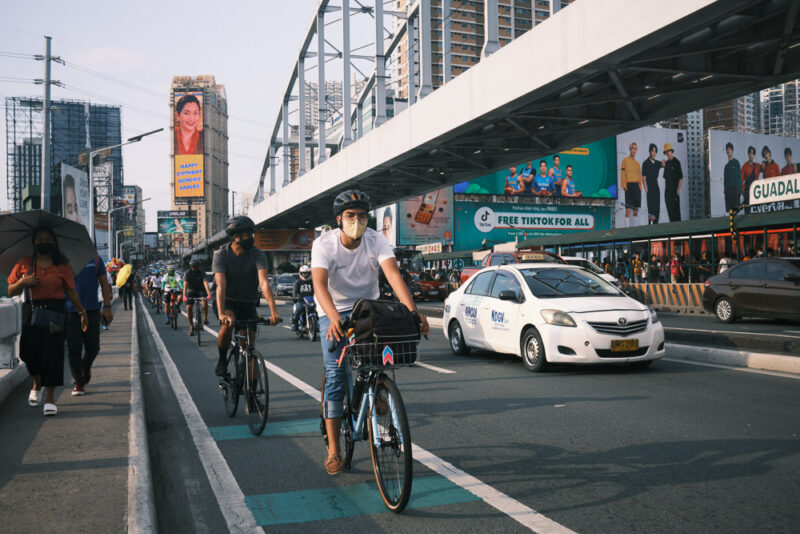 How are the bike lanes along EDSA? The Move As One Coalition holds a ...