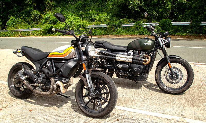Scrambler shoot-out: Ducati Scrambler 800 vs. Triumph Street Scrambler ...