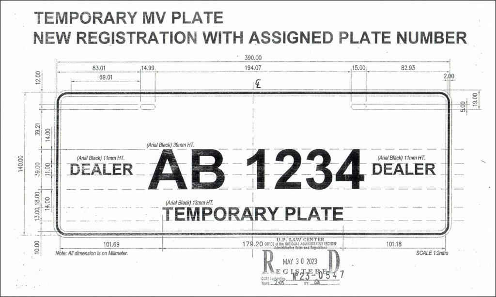 How temporary license plates are supposed to look like, according to ...