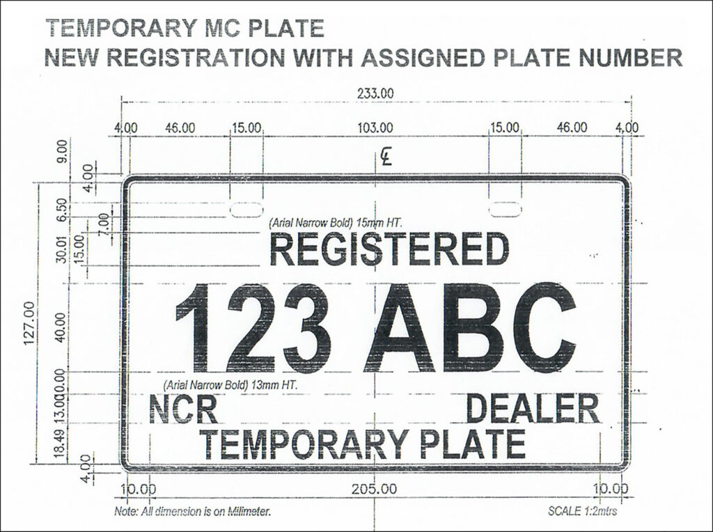 How temporary license plates are supposed to look like, according to LTO