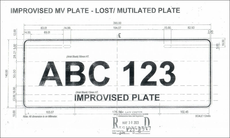 How temporary license plates are supposed to look like, according to LTO