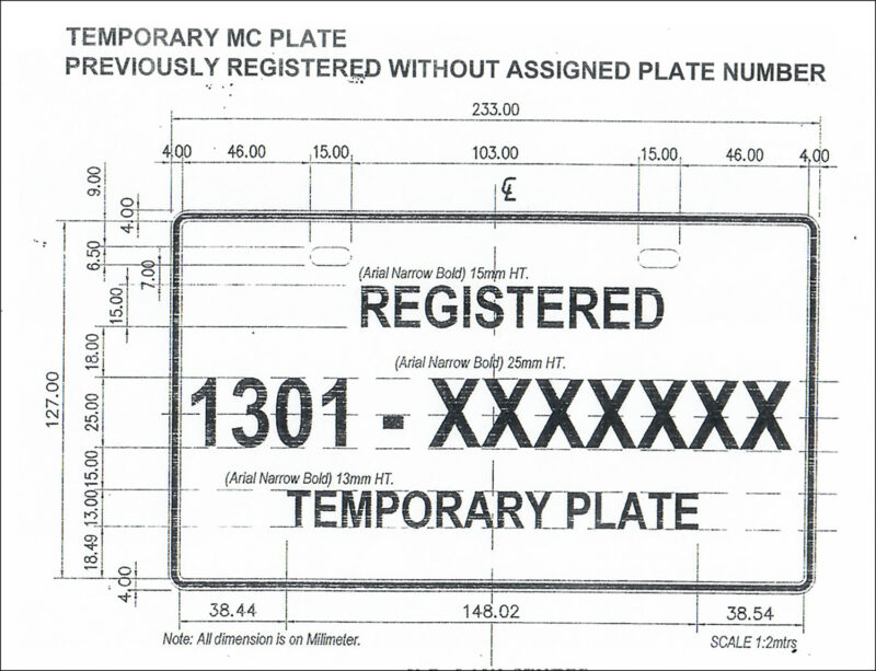 How temporary license plates are supposed to look like, according to LTO