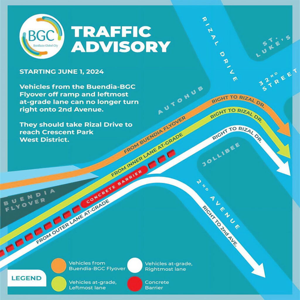BGC to ban right turn to 2nd Avenue from Buendia Flyover starting ...